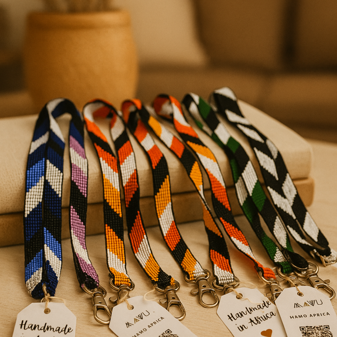 Handmade Beaded Lanyard | Maasai Beadwork | ID Badge Holder | Customiz ...