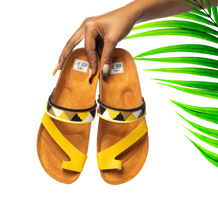 Handmade African Leather & Beaded Sandals, Slides & Mules for Women ...