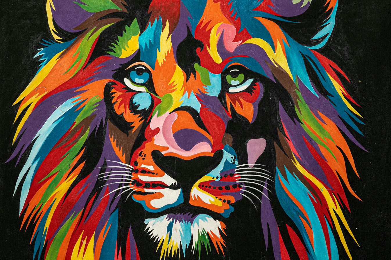 Modern simba | Colorful Lion Painting